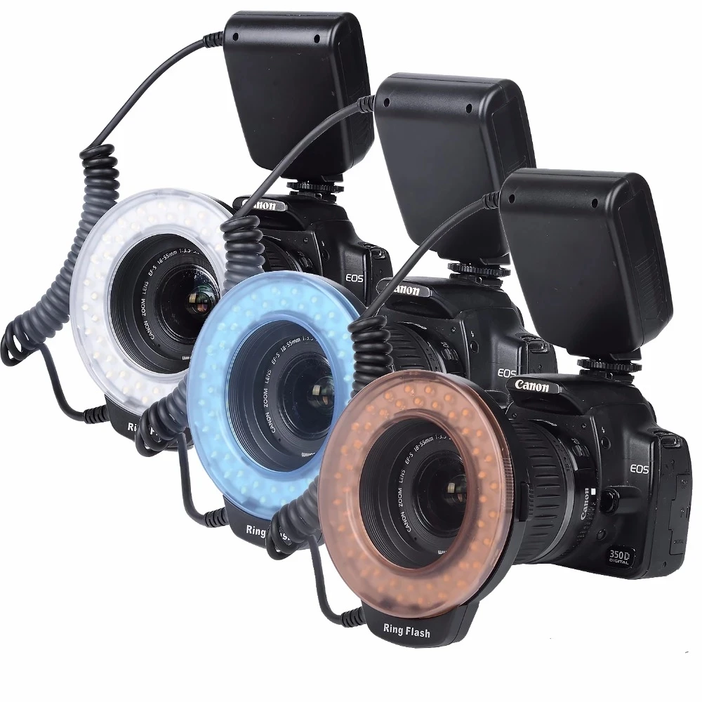 48-Macro-LED-Ring-Flash-Light-With-8-Adapter-Ring-For-Nikon-Canon ...