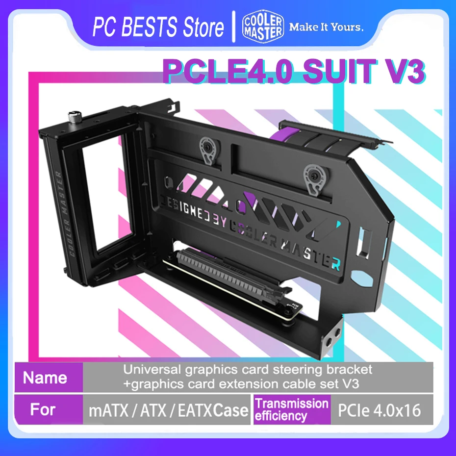 Cooler-Master-PCIE4-0-x16-V3-Universal-Vertical-GPU-Holder-Kit-Graphics ...