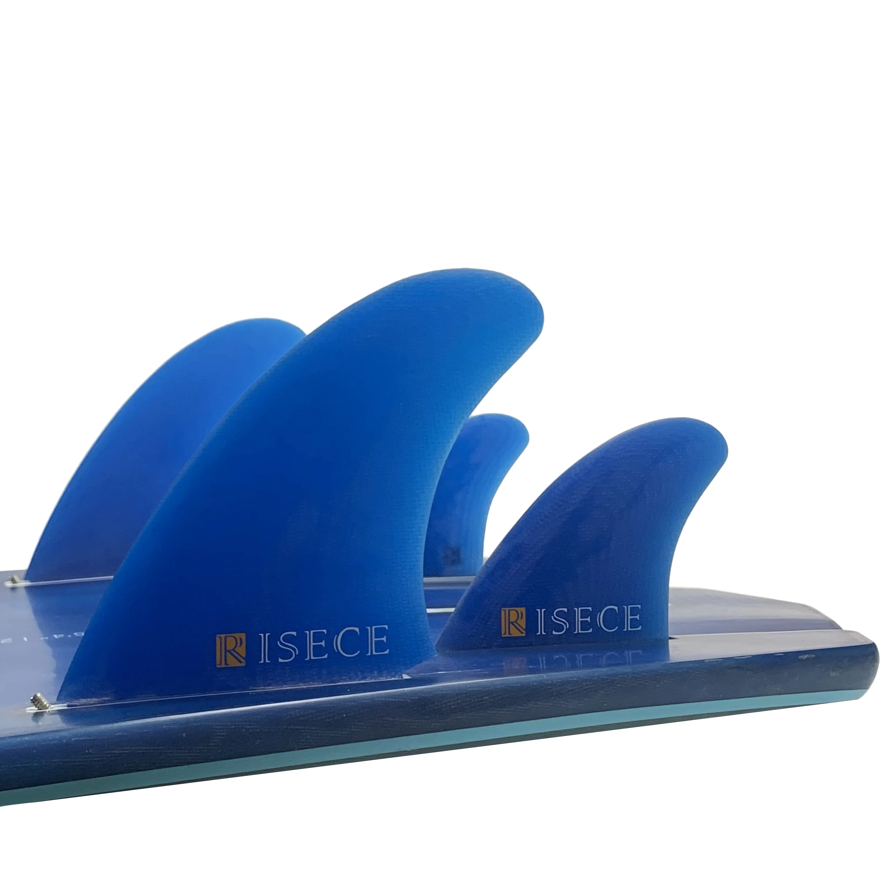 RISECE GFK Fiberglass Surfboard Fins Raw Sanded Quad Surfboard Fin Blue ...