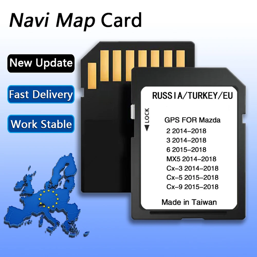 For Mazda 2/3/6/CX3/CX5/CX9/MX5 Car Sat Navi Card Upgrade GPS Map Data ...