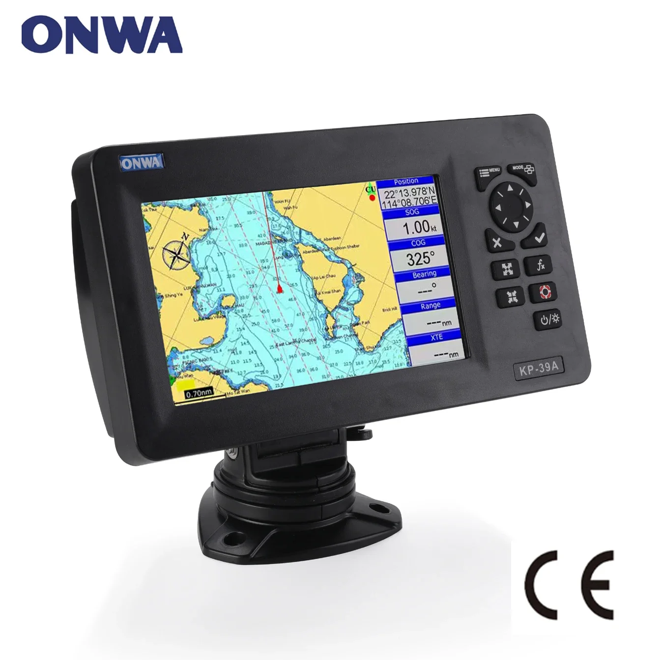 onwa-kp-39a-navegador-marinho-7-inch-Plotter-with-GPS-Antenna-and-Built ...