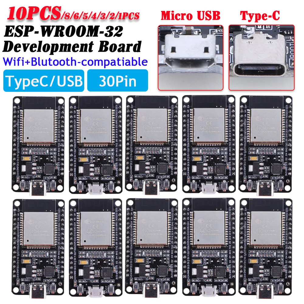 ESP32-WROOM-32-Development-Board-5V-USB-TYPE-C-WiFi-Bluetooth-Ultra-Low ...