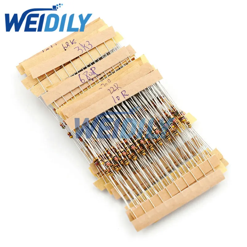 300pcs 1/6w 5% Carbon Film Resistor Kit Resistance Assortment Pack Mix ...