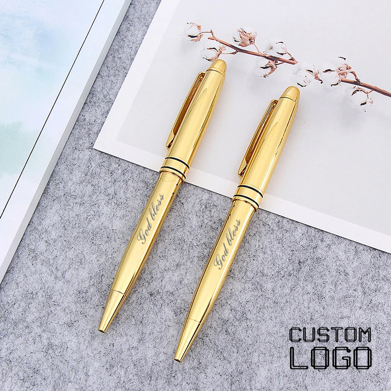 Custom-Logo-Gold-Metal-Ballpoint-Pens-Business-Advertisement-Signature ...