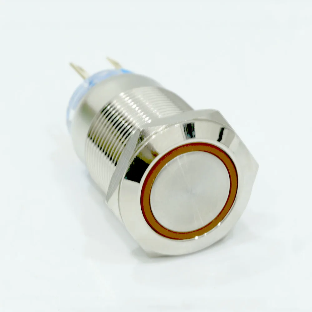19mm-Led-Push-Button-Switch-1NO1NC-12V-Ring-Illuminated-Light-Self ...