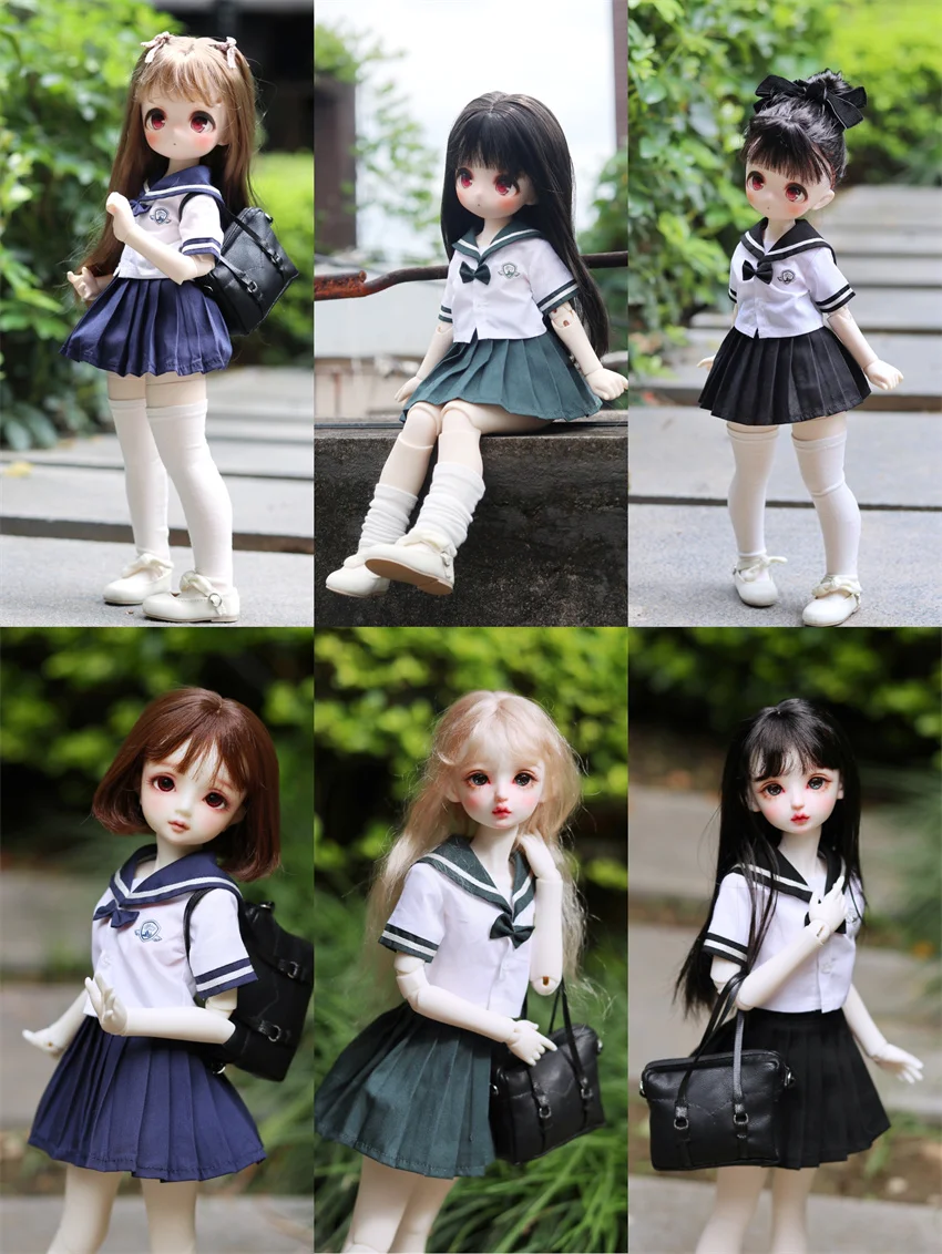 BJD 의류 1/4 적합 1/5 XIONG MEI 인형 짧은 치마 정장, 봄 및 여름 교복 유니폼, BJD 액세서리