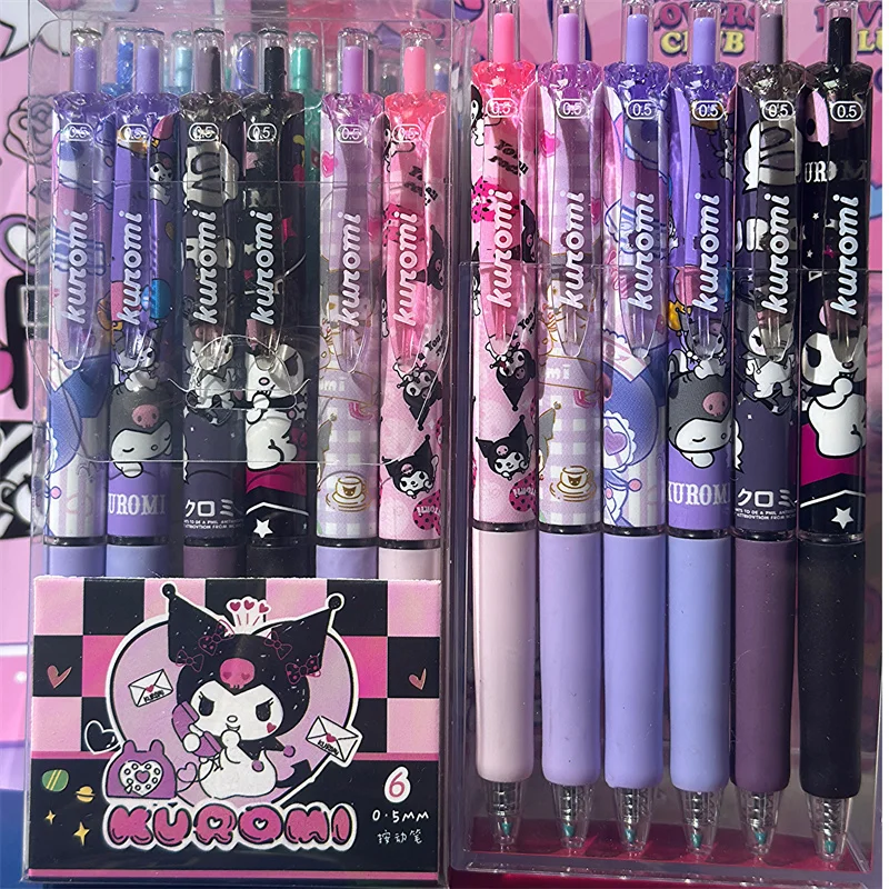6Pcs-Set-Kawaii-Sanrio-Kuromi-Hello-Kitty-0-5mm-Gel-Pens-Set-Cute-Black ...