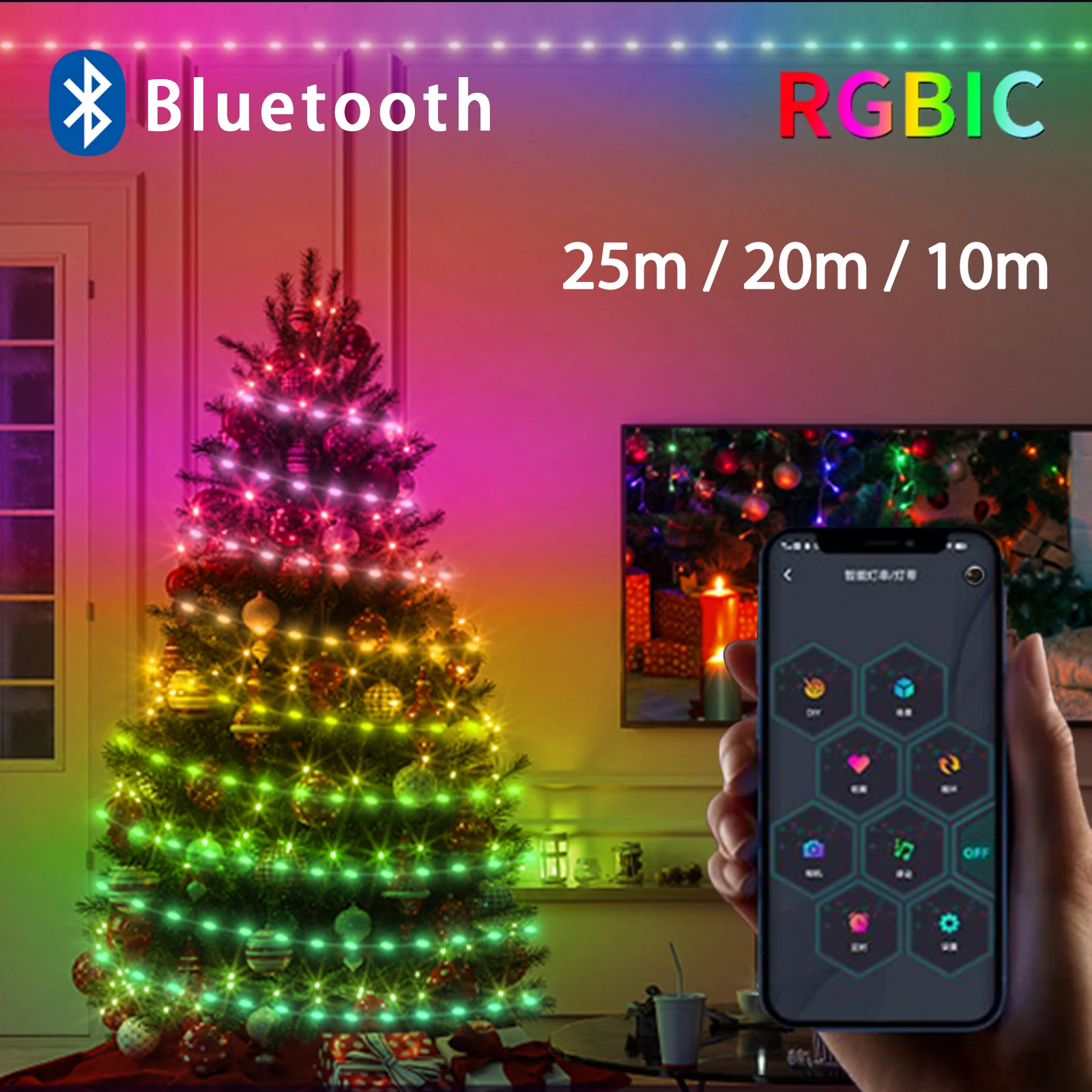 5V-USB-LED-Christmas-Light-25-20-10M-Garland-Fairy-Light-With-Bluetooth ...