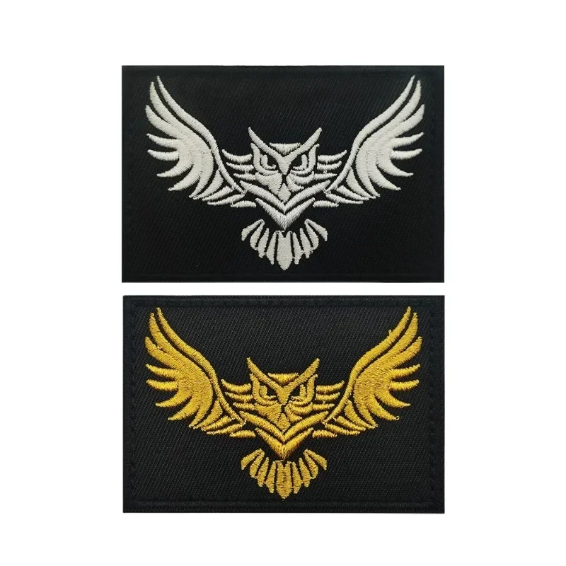 New-Style-Gold-thread-Embroidery-Flapping-Owl-Animal-Tactical-Patch ...