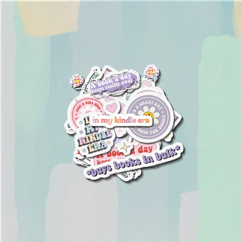 In-My-Kindle-Era-Pastel-Sticker-5PCS-Stickers-for-Living-Room-Bumper ...