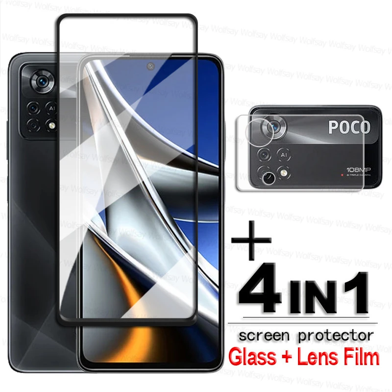 For Poco M4 Pro 5g Glass Full Cover Screen Protector For Poco M4 Pro ...