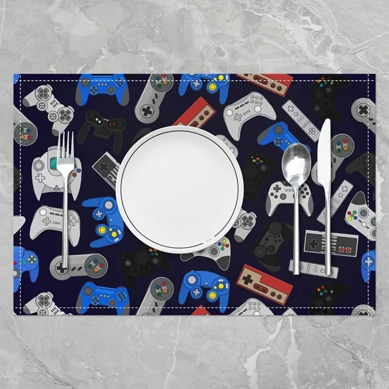 1-4pcs-Placemats-Gamer-Place-Set-Modern-Video-Game-Mats-with-Joystick ...
