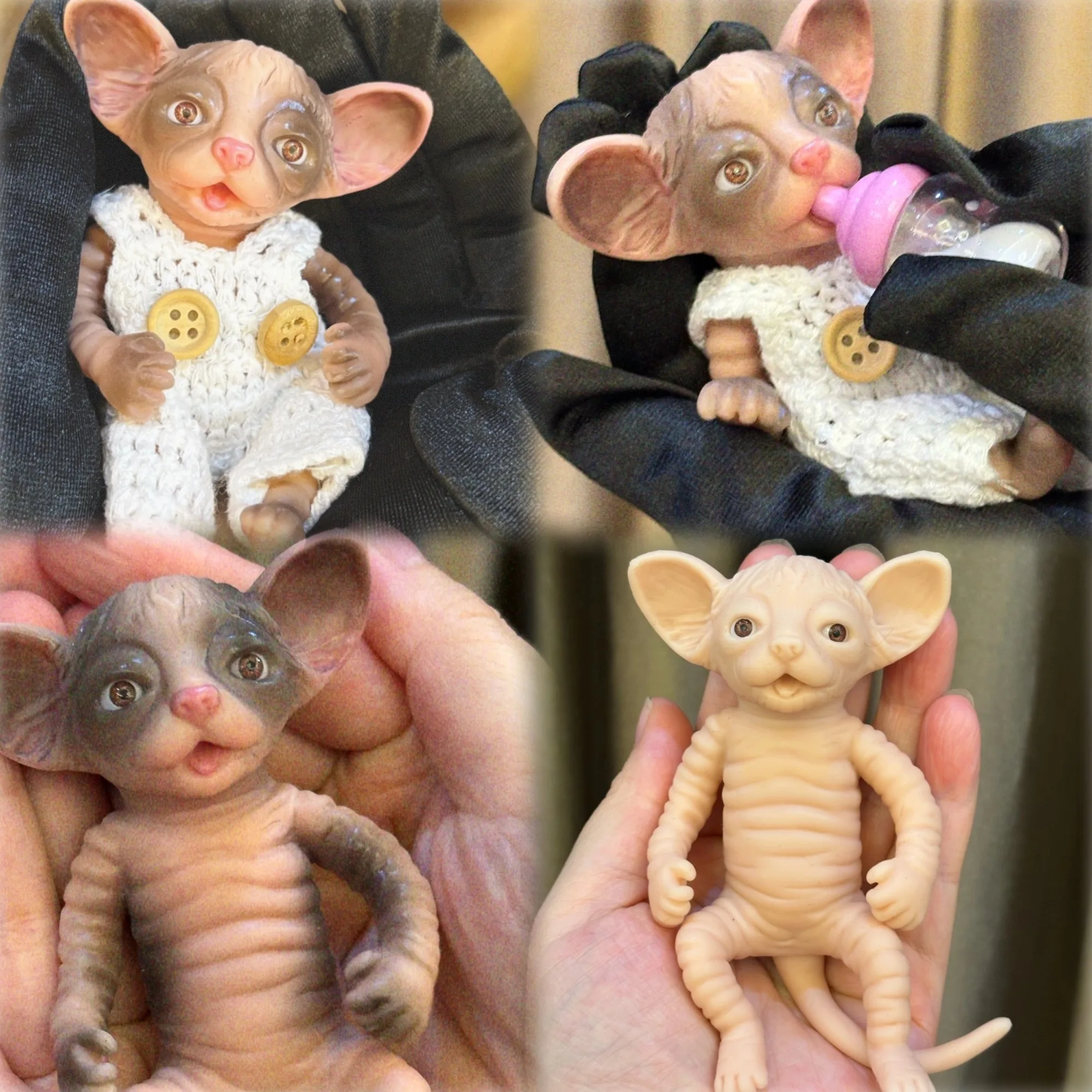 Cute Silicone Cat Doll Baby - 5.56 Inch (14.2cm), Handmade Bebe Newborn ...