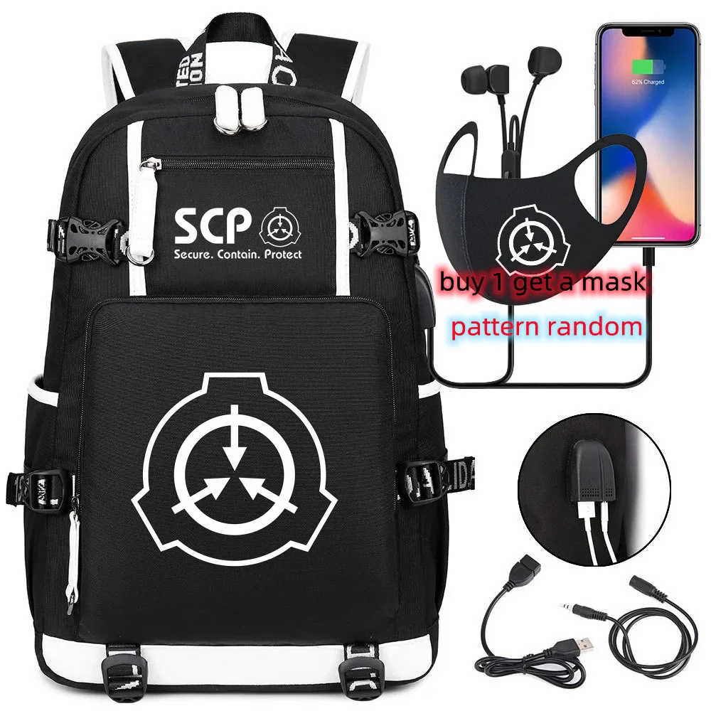 SCP-Foundation-Backpack-Black-Bookbag-Cartoon-School-Bags-for-Teenage ...