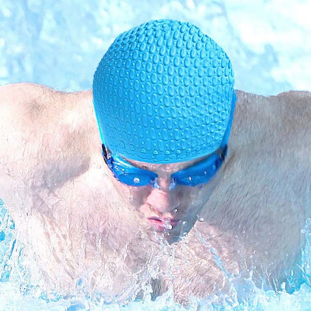 Plus-Size-Silicone-Swimming-Cap-High-Elastic-Waterproof-Pool-Hat-Wear ...
