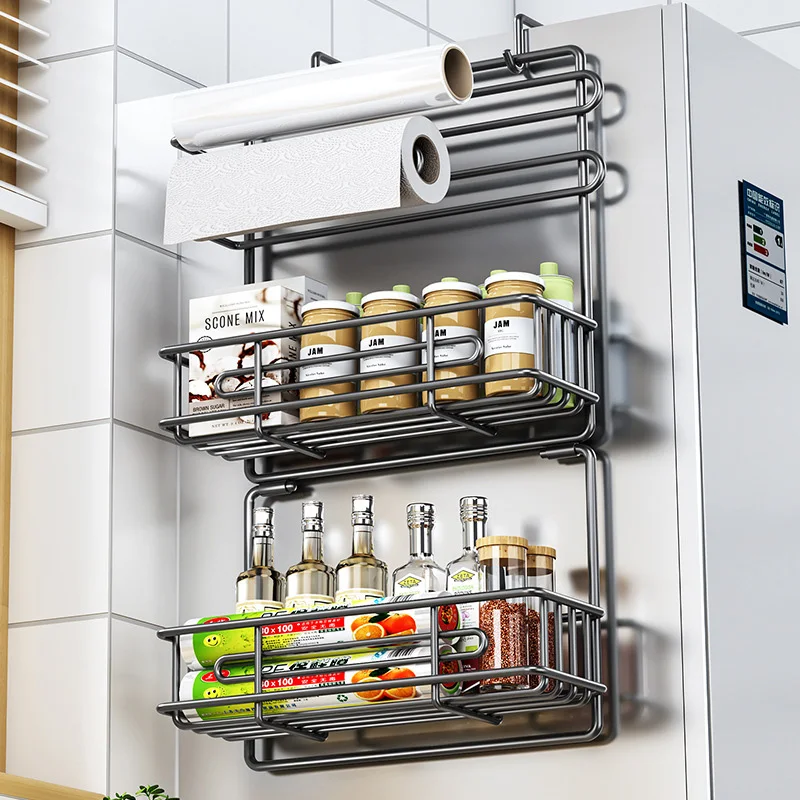 Refrigerator-Side-Shelf-Kitchen-Spice-Storage-Rack-Fridge-Side-Hanging ...
