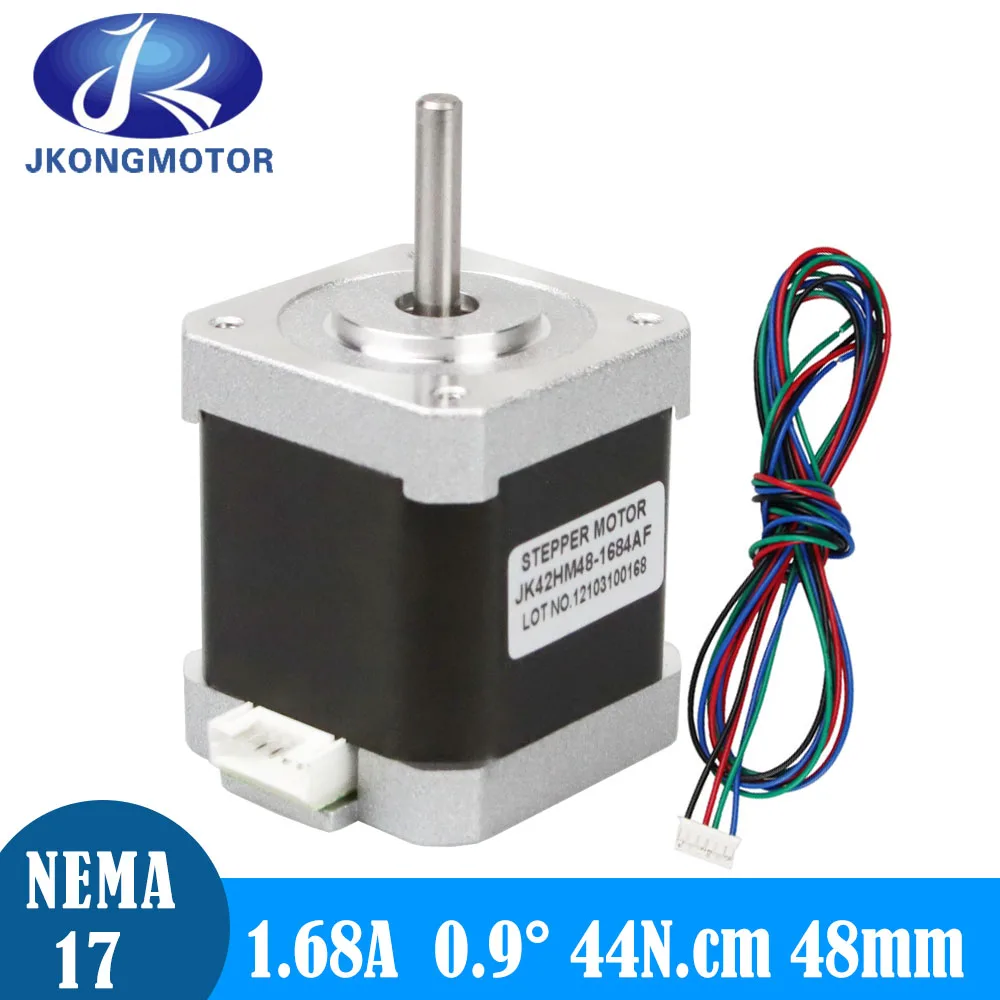Jkongmotor 0.9deg Stepper Motor Nema 17 Step Motor 42*42*48mm 42mm Motors with D-cut Shaft 44Ncm ...