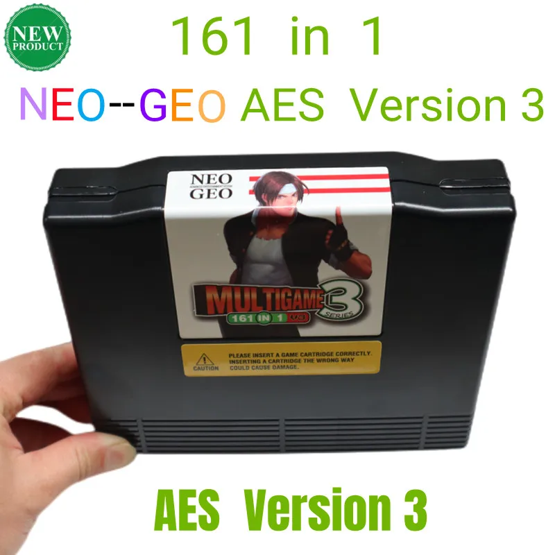 NEO GEO AES Multi Games Cartucho, Arcade Cassette 161 em 1, Versão 3, atualizado para Family ...
