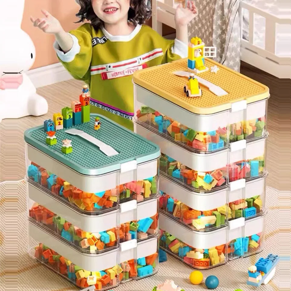 Building-Blocks-Storage-Box-with-Handle-Block-Case-Empilh-vel-Lego ...