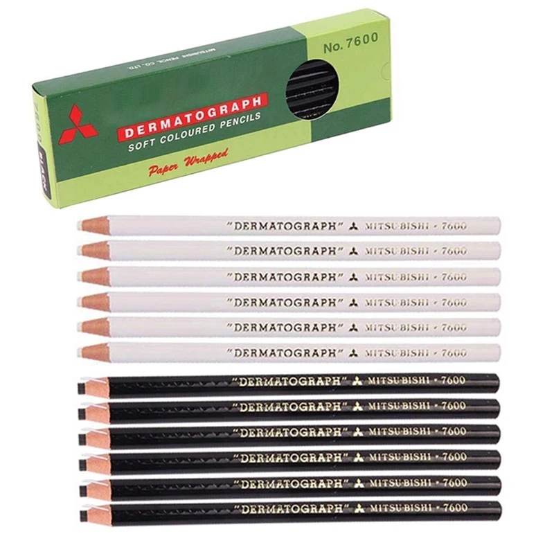 2pcs Lapis Dermatografico Eyebrow Pencil Dermograph Black Marker Pencil ...