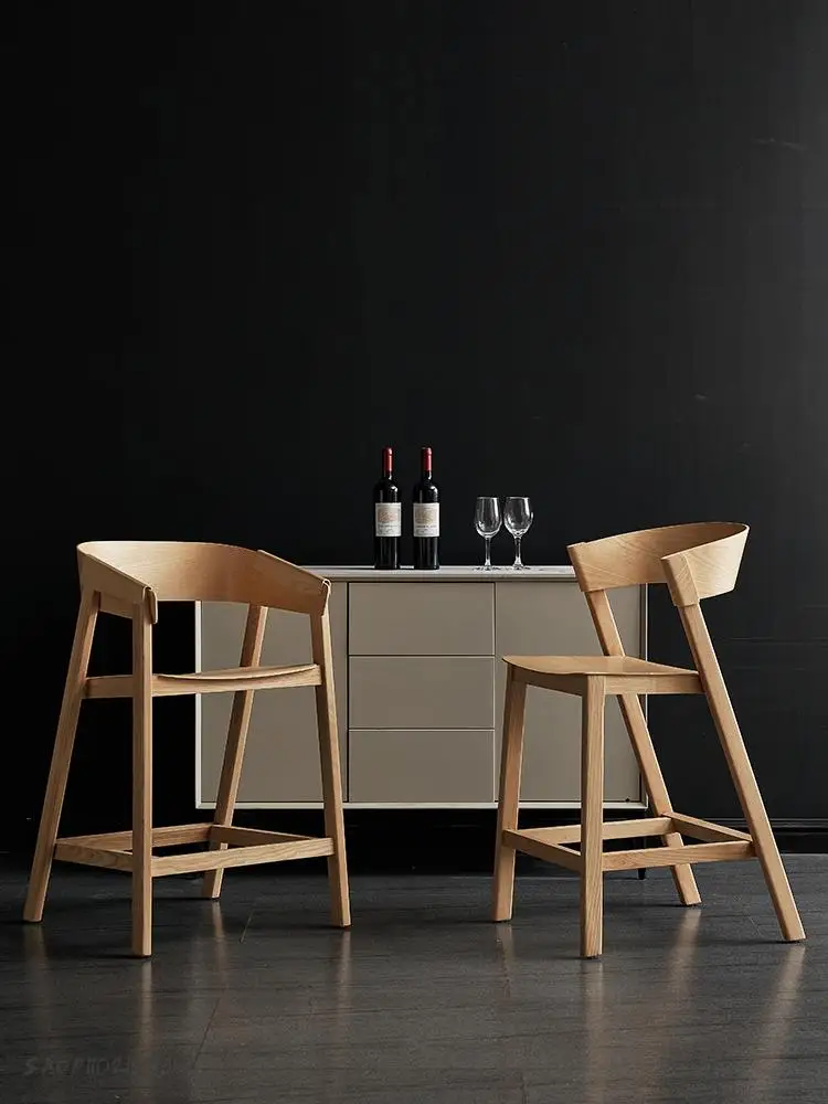 Danish Designer Front Desk Bar Stool Modern Minimalist Bar Bar Chair ...