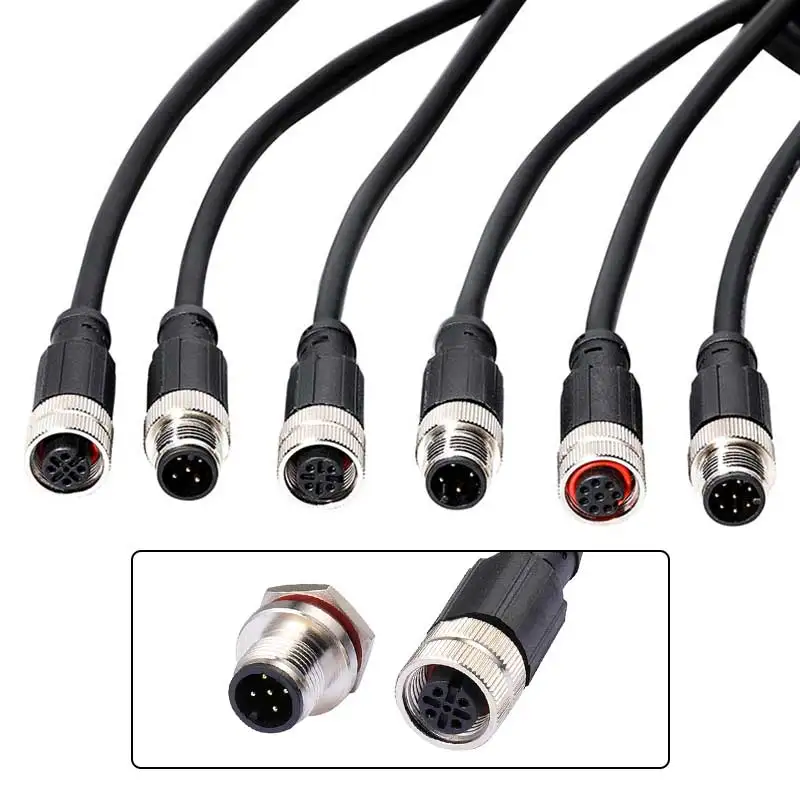 2Meter-M12-Connector-Wire-IP68-Waterproof-4Pin-5Pin-8Pin-Aviation-Plug ...