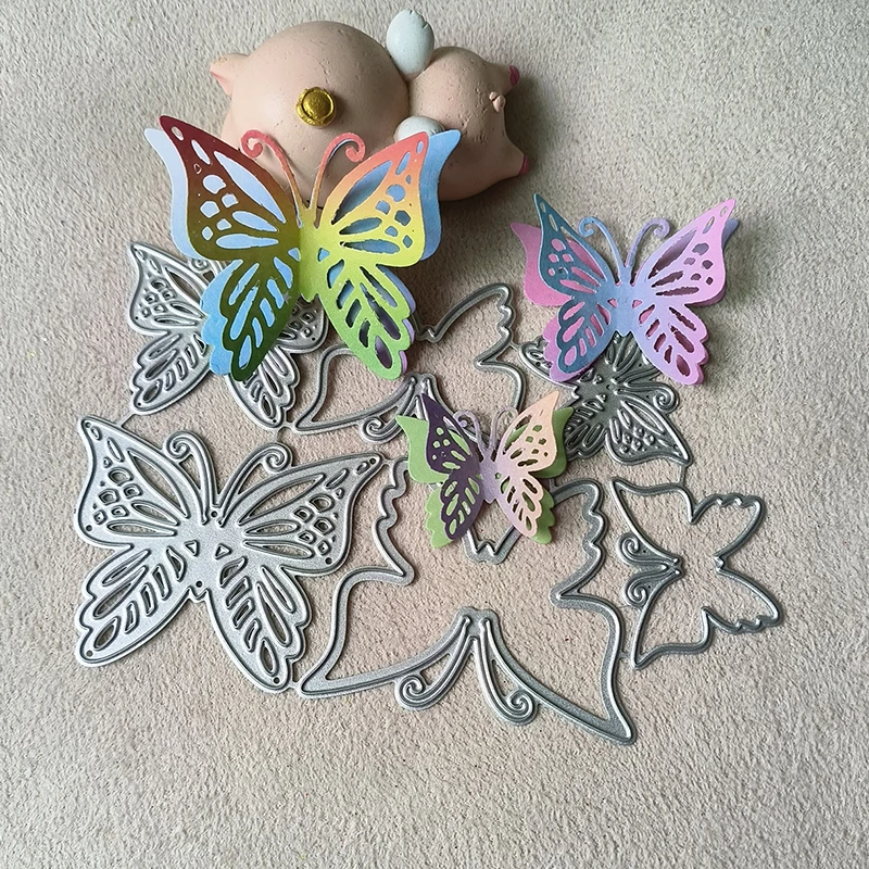 New 3 Pcs Butterfly metal cutting die mould scrapbook decoration ...