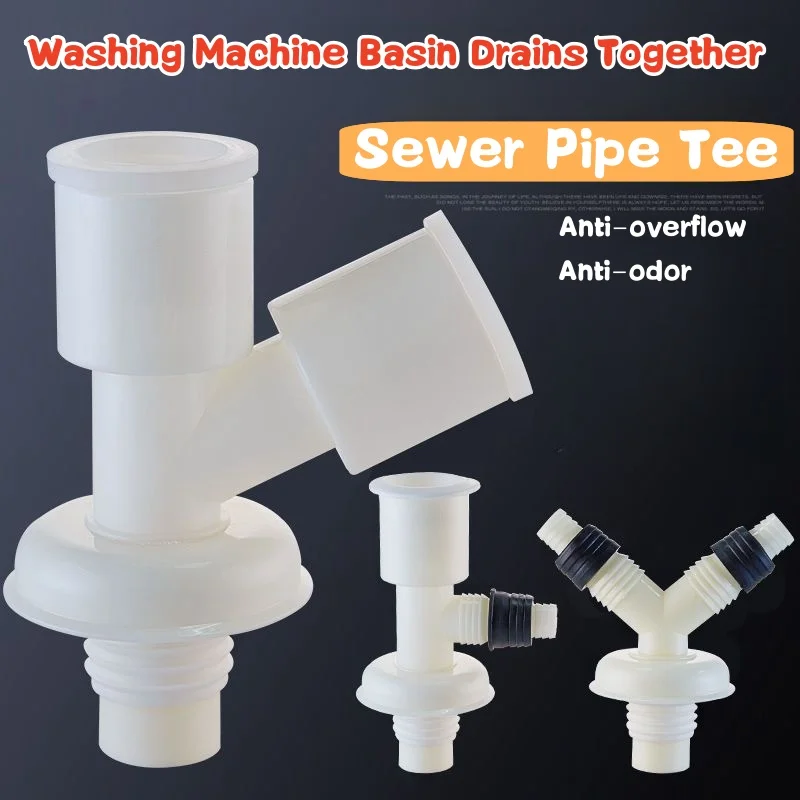 Washing-Machine-Drain-Pipe-Three-way-Floor-Joint-Dual-Purpose-Water ...