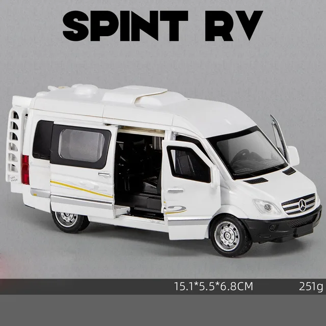 Hot 1:32 Scale Diecast Car Benz MPV Sprinter Metal Model With Light And Sound Pull Back Vehicle ...