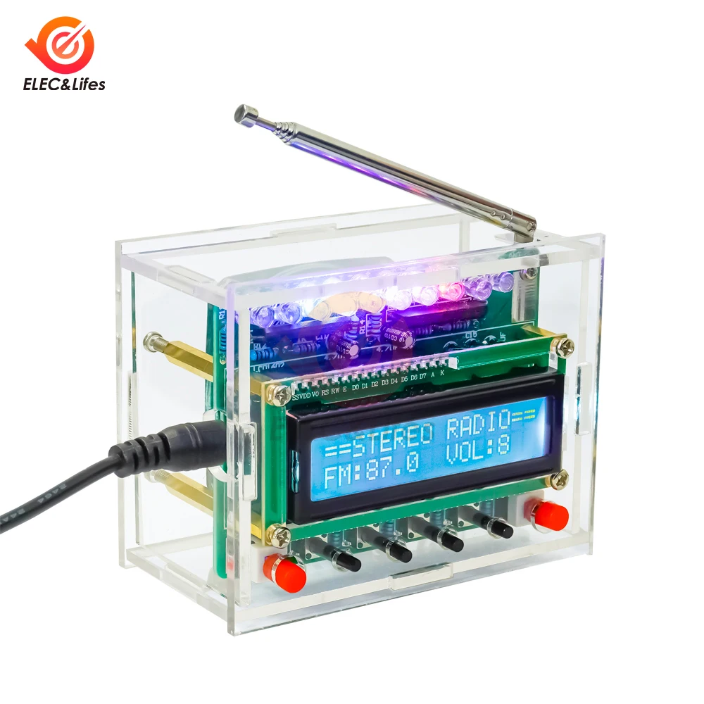 RDA5807-FM-Radio-Kit-Soldering-Practice-DIY-Radio-Kits-LCD-Display-FM ...