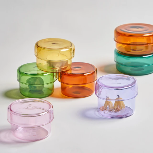 Colored Glass Storage Jars