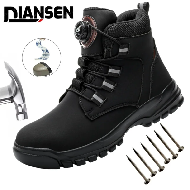 Waterproof Safety Work Shoes With Steel Toe for Men Outside Work Boots ...