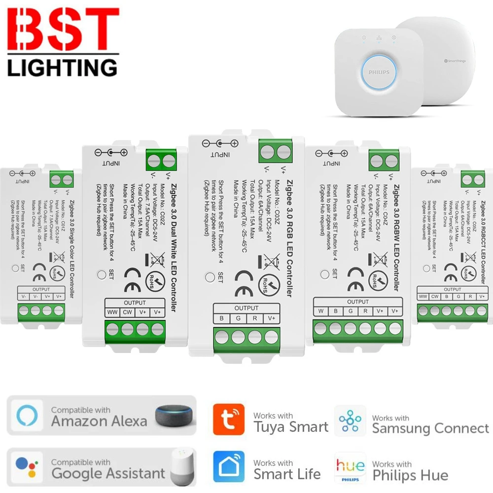 Zigbee-3-0-WiFi-2-4GHz-LED-Controller-DIM-CCT-RGB-RGBW-RGBCCT-LED-Strip ...