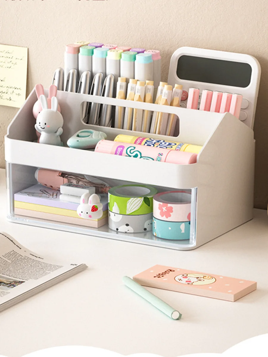 Stationery-Storage-Box-Office-Cosmetics-Plastic-Large-Capacity ...