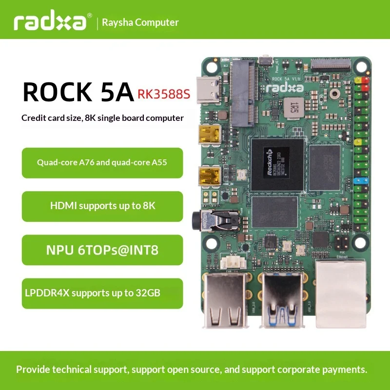 Risa Radxa Development Board ROCK 5A RK3588S Octa-Core Single Board ...