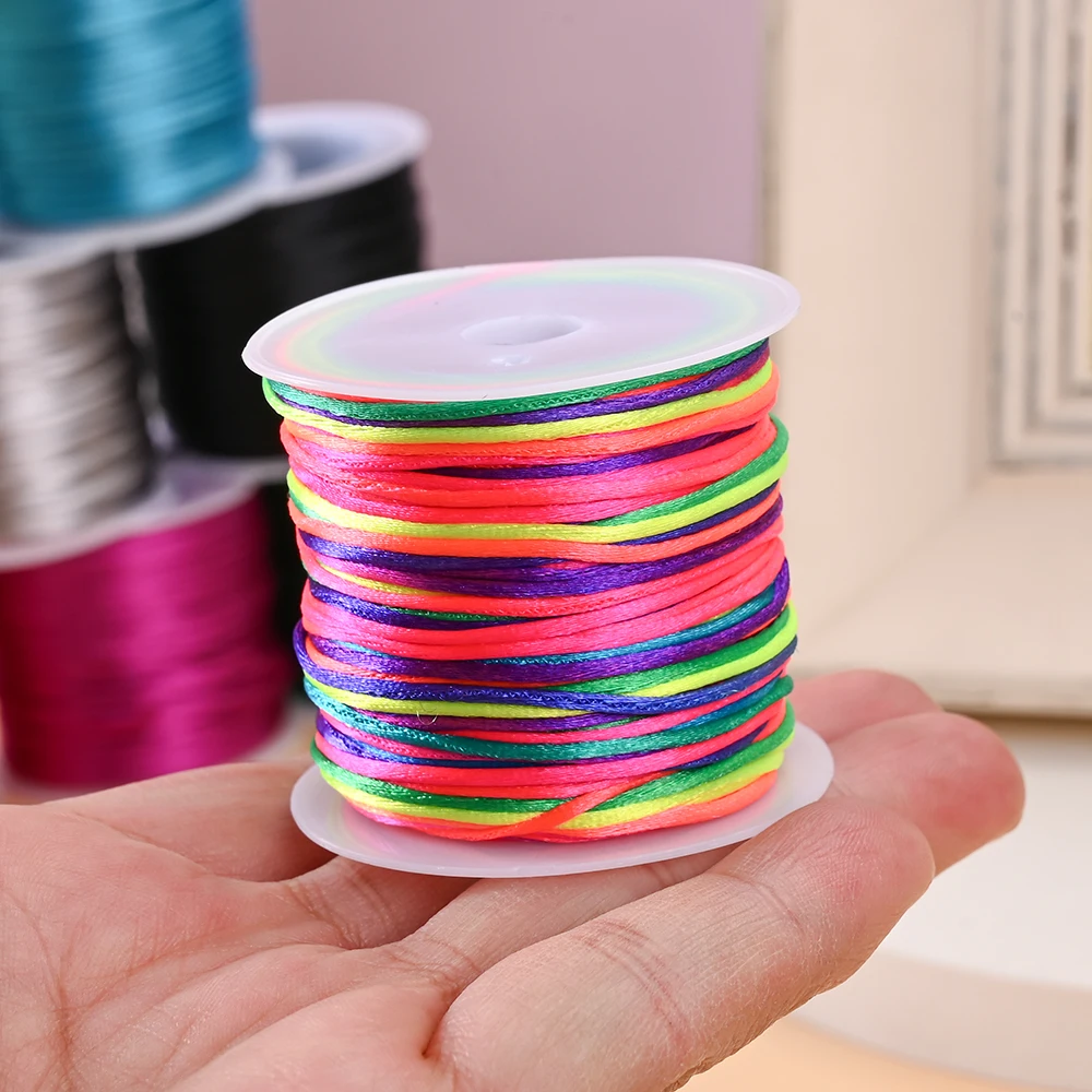 20M/roll 1.5mm Multi-color Hand braided Cord Rope Roll for DIY Jewelry ...