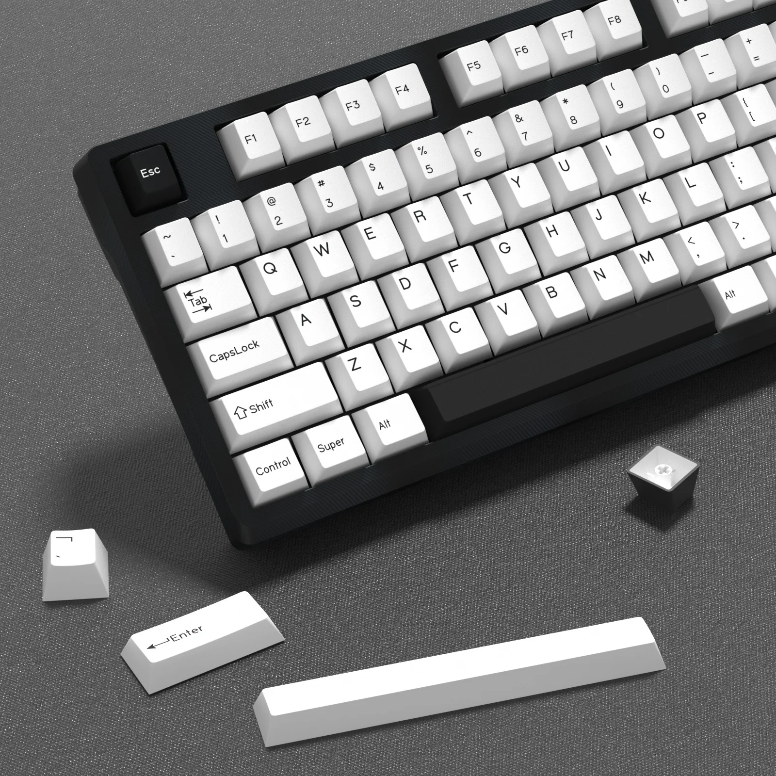 KBDiy-GMK-BOW-Keycap-Cherry-Profile-Double-Shot-PBT-ISO-7u-White-and ...