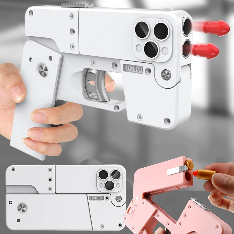 Mobile-Phone-Gun-Model-Toy-Bullet-Shelling-Foldable-Airsorft-Guns ...