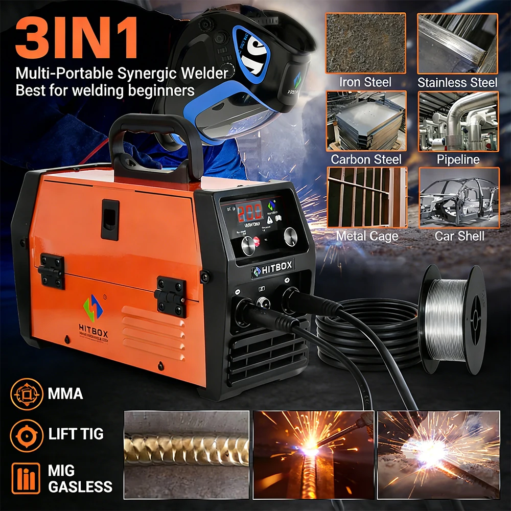 HITBOX 3 in 1 Semi-Automatic Mig Welding Machine Tig Argon Arc MIG ...