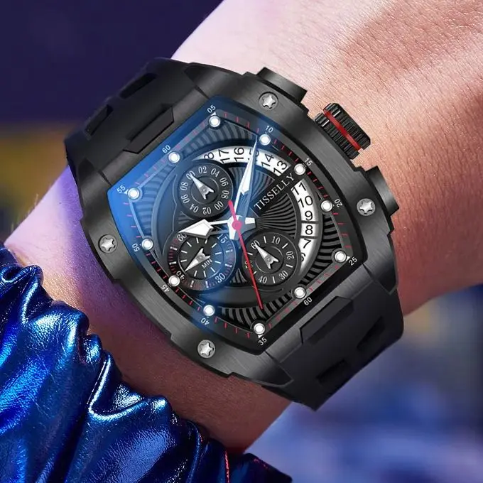 Trend-Tonneau-Men-Watch-Quartz-Movement-Sport-Design-Waterproof-High ...