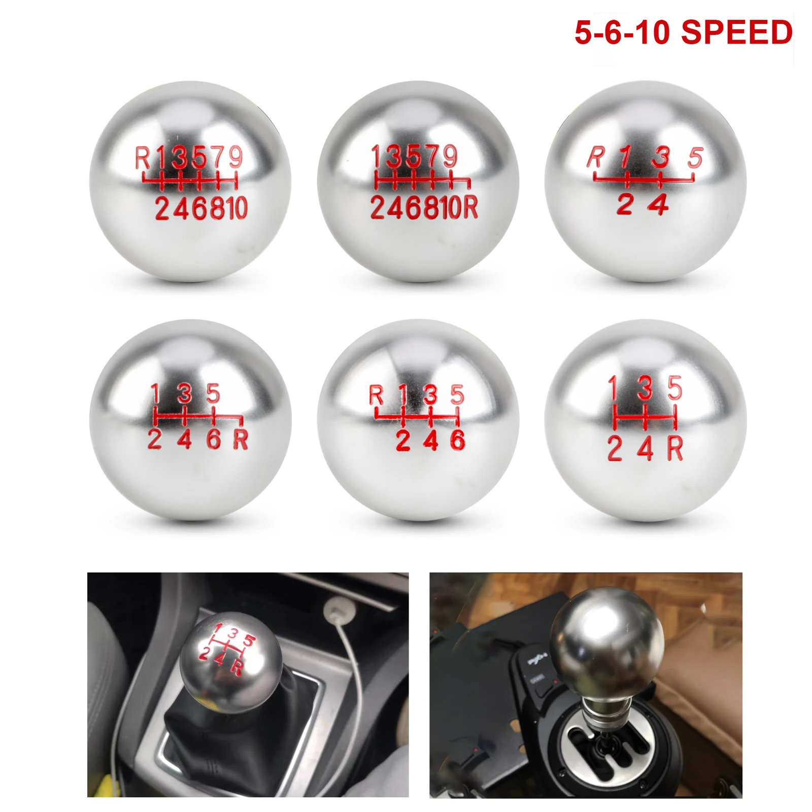Aluminum-5-6-10-Speed-Universal-Car-Gear-Shift-Knob-Manual-Transmission ...