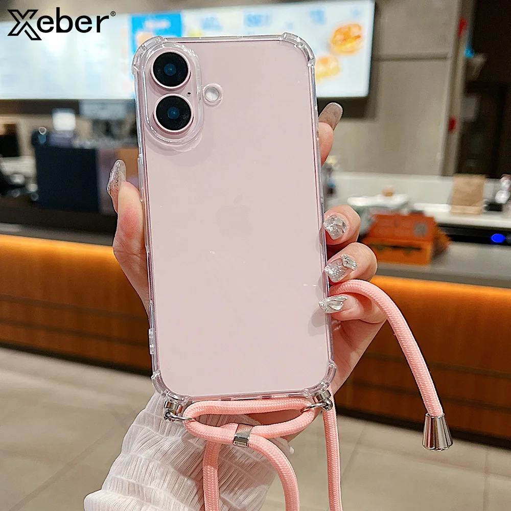 Crossbody Lanyard Necklace Cord Strap Case For iPhone 16 Pro Max 15 ...