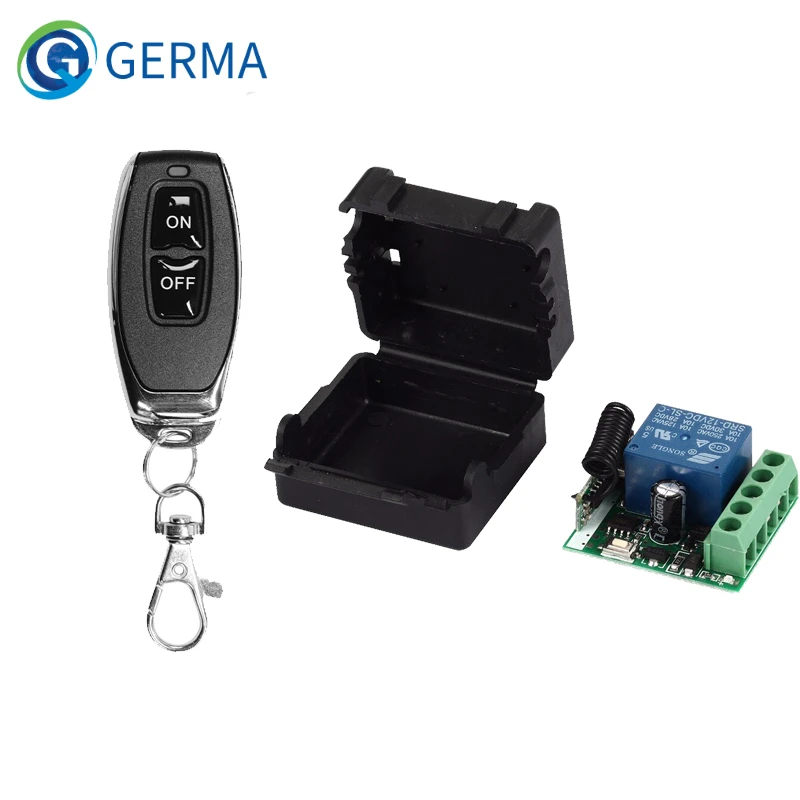 GERMA 433Mhz Wireless Remote Control EV1527 Learning Code Transmitter 2 bottons DC 12V 10A RF ...