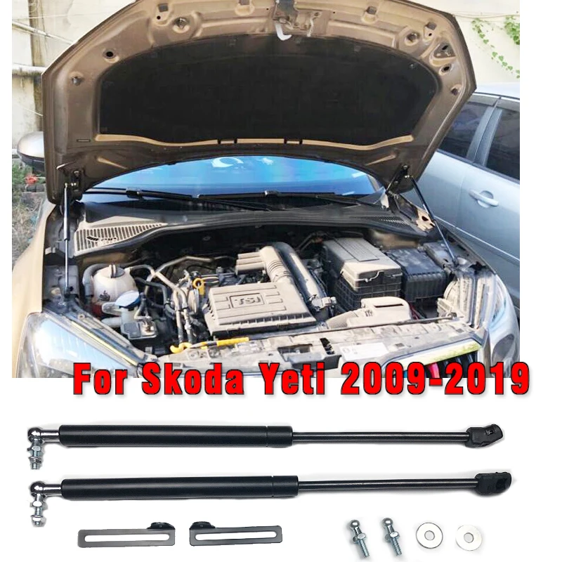 For-Skoda-Yeti-2009-2019-2Pcs-Car-Front-Engine-Cover-Bonnet-Hood-Shock ...
