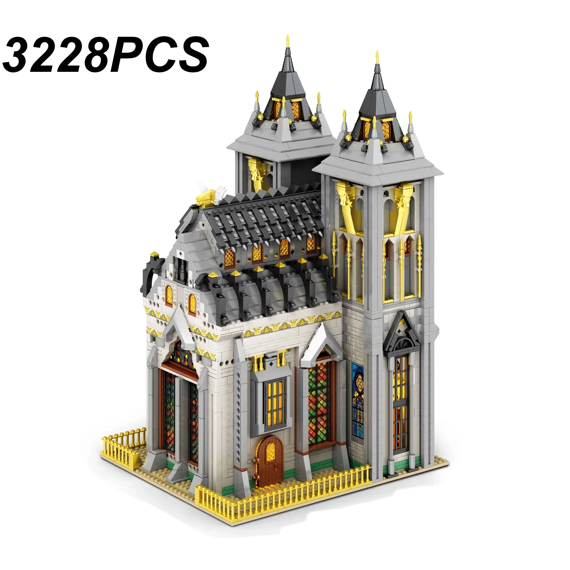 3228PCS-Medieval-Church-Building-Blocks-European-Street-View-Building ...