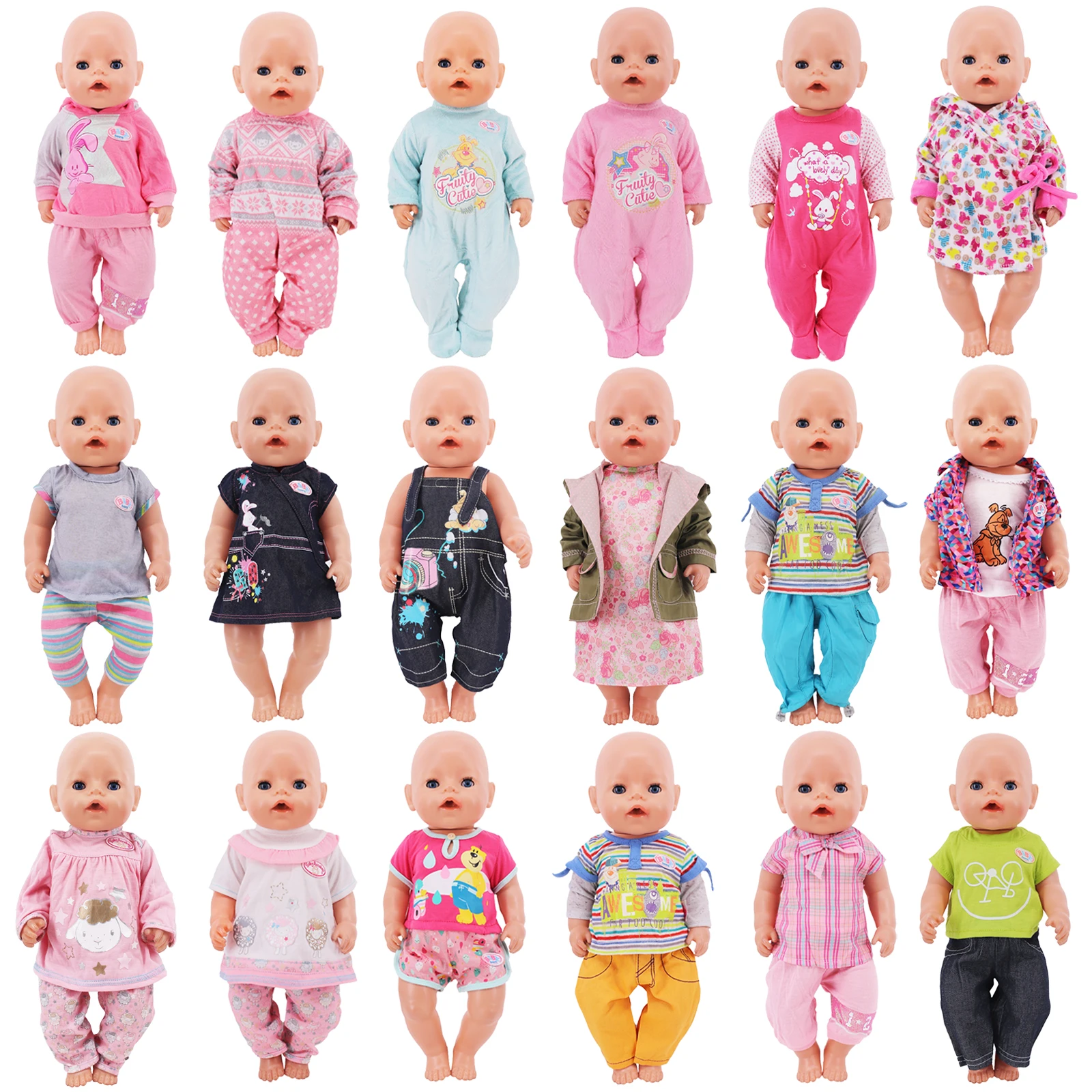 Doll Clothes Upper and Lower Set&Jumpsuit Fit 18 Inch American&43 CM ...