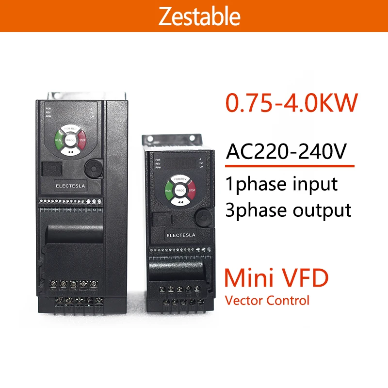 VFD-ZA-100G1-220V-1-Phase-Input-3-Ph-Output-0-75KW-4KW-Micro-Variable ...