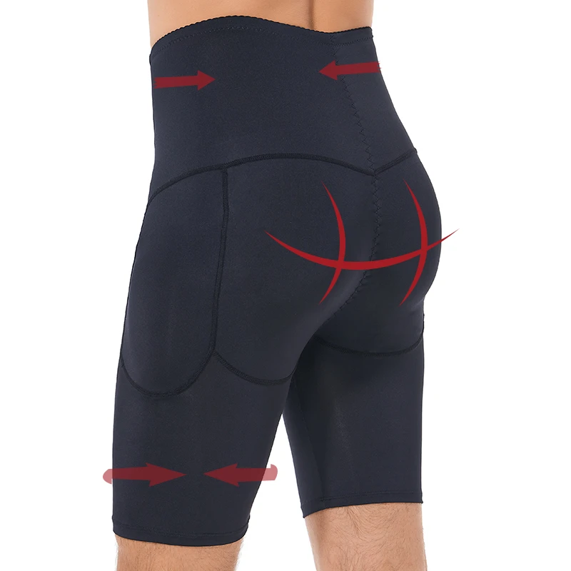 Men Tummy Control Shorts High Waist Slimming Shapewear Padded Body ...