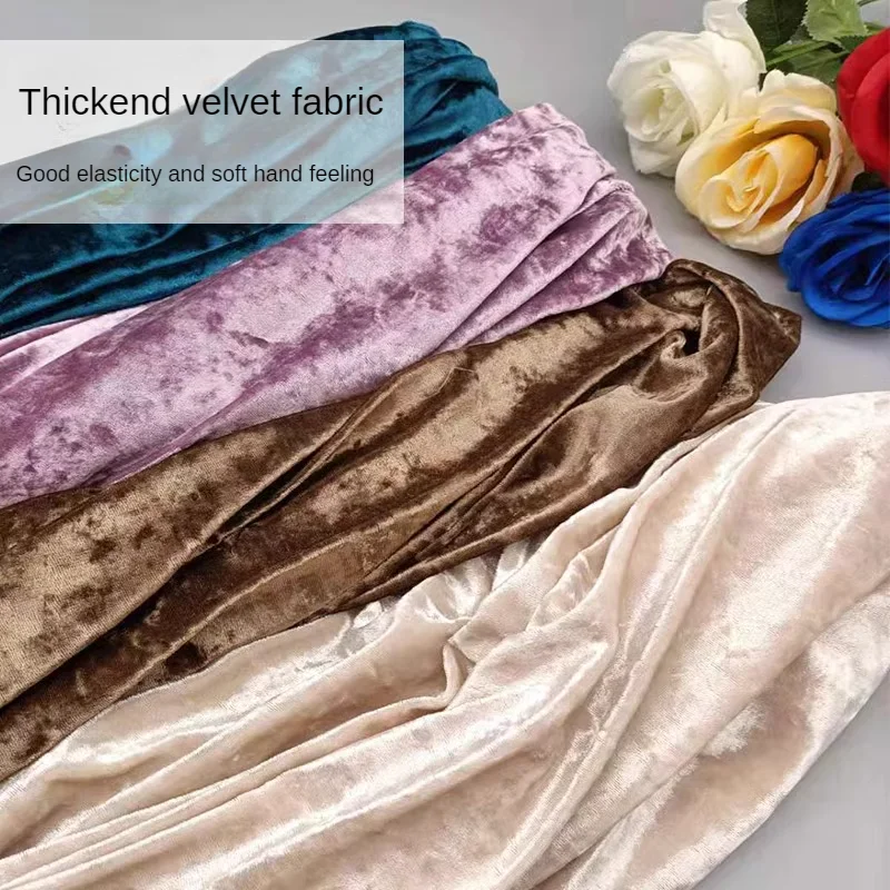 Thickend Elastic Velvet Fabric By Meters for Dress Sofa Cover Clothes ...