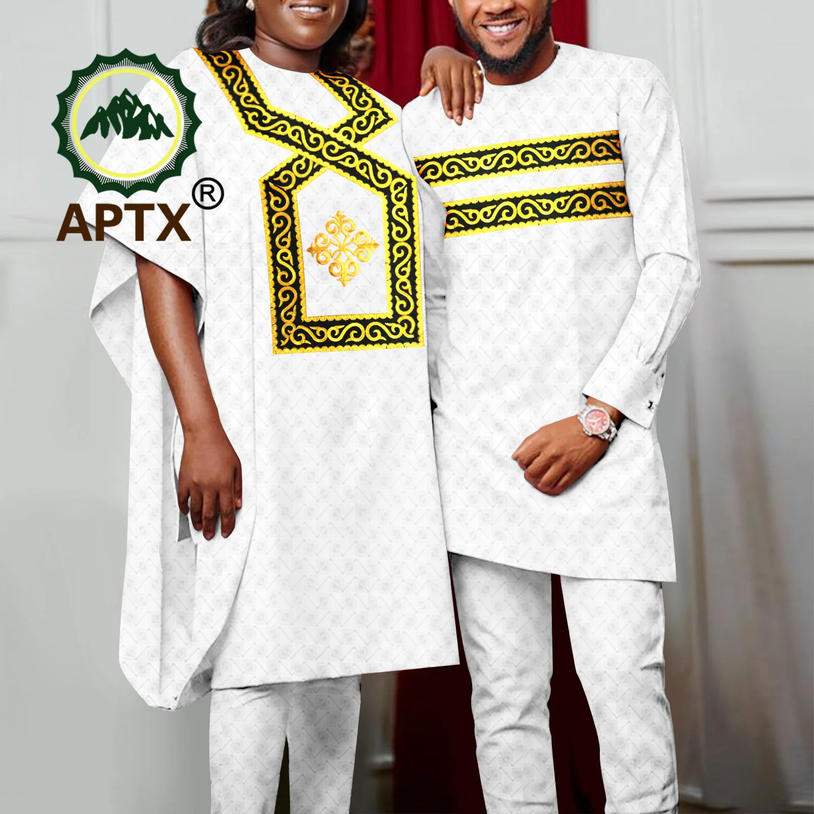Couples-Matching-Clothing-Set-Wedding-Nigerian-Robe-Pants-2-Pieces-for ...